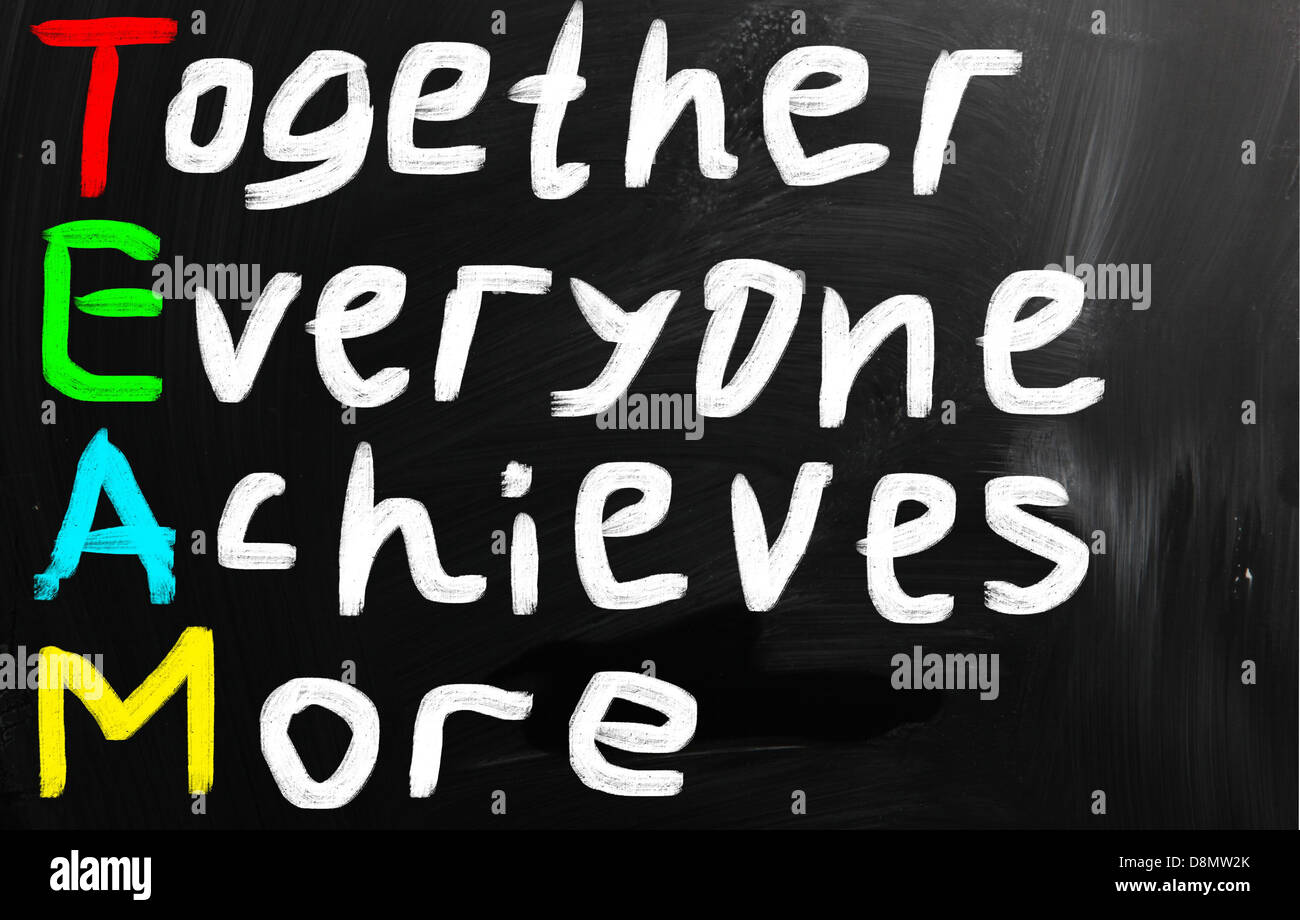 Team acronym white chalk handwriting on blackboard Stock Photo - Alamy