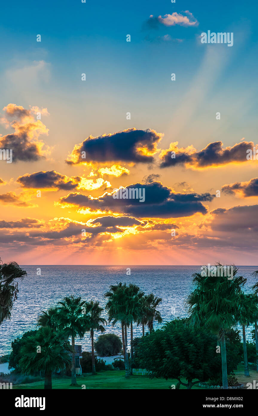 Sunset over sea Stock Photo - Alamy