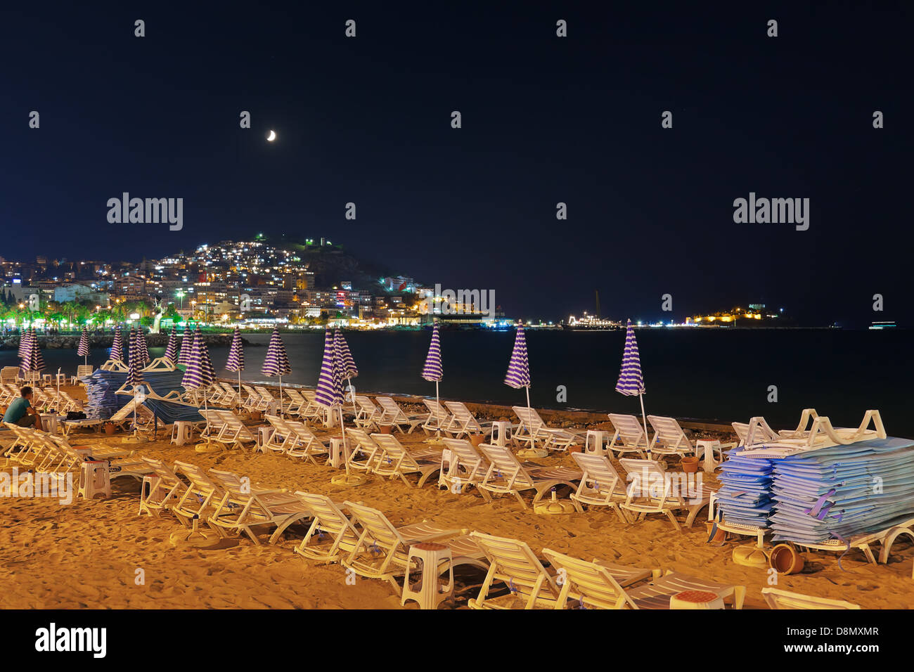 Night view of Kusadasi Turkey Stock Photo - Alamy