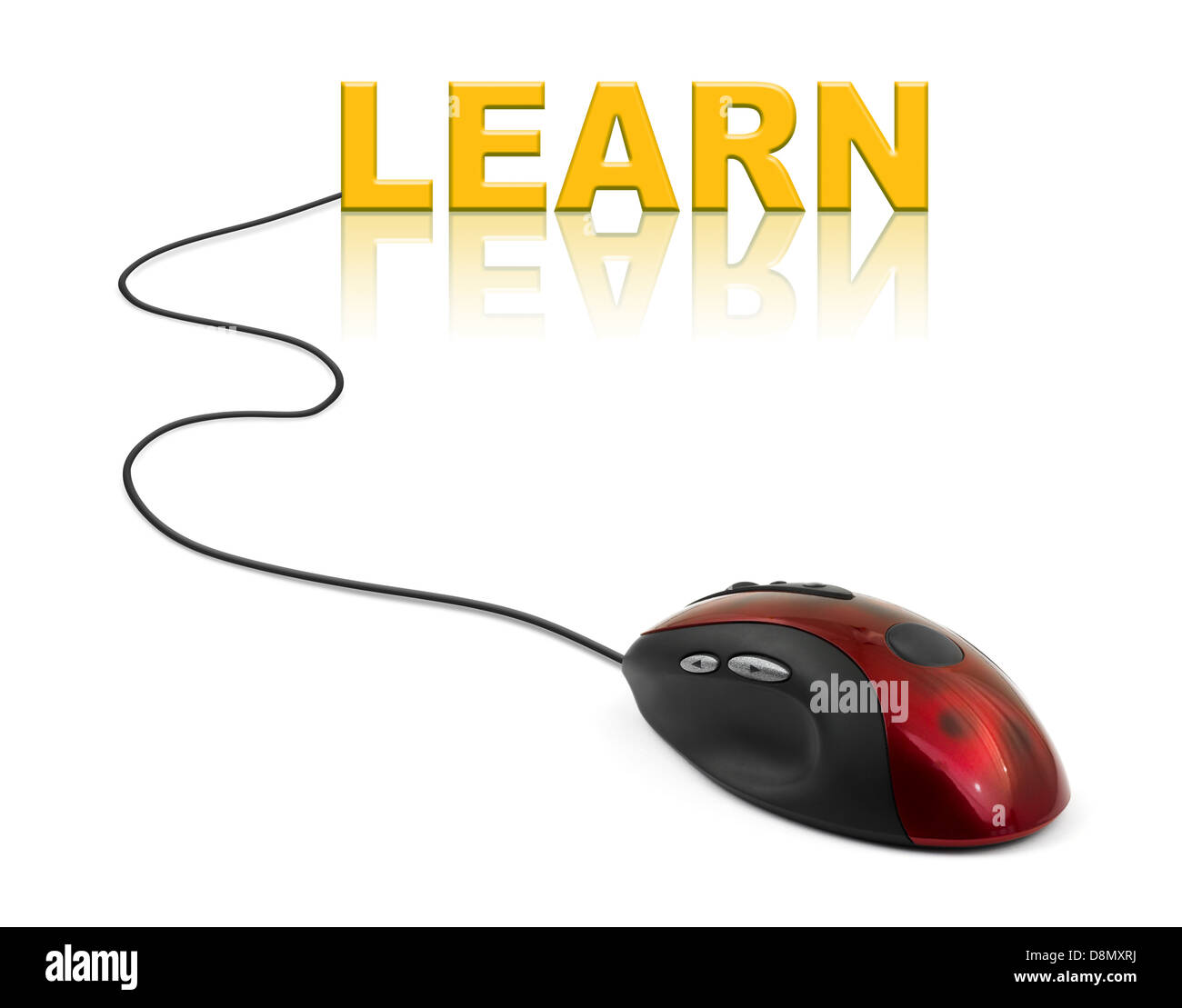Computer mouse and word Learn Stock Photo - Alamy