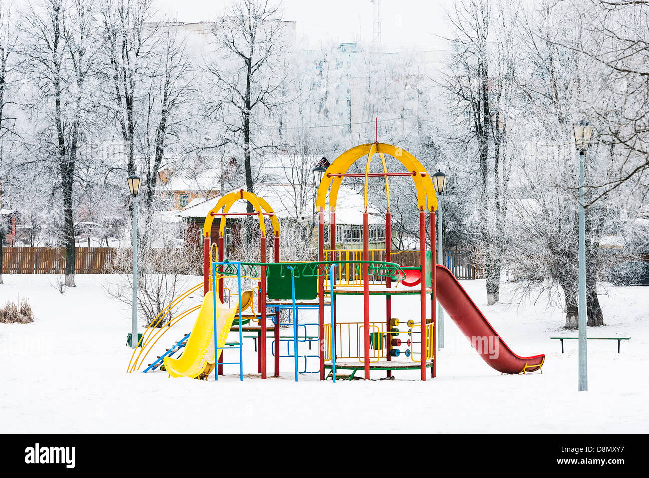playground in winter Stock Photo - Alamy