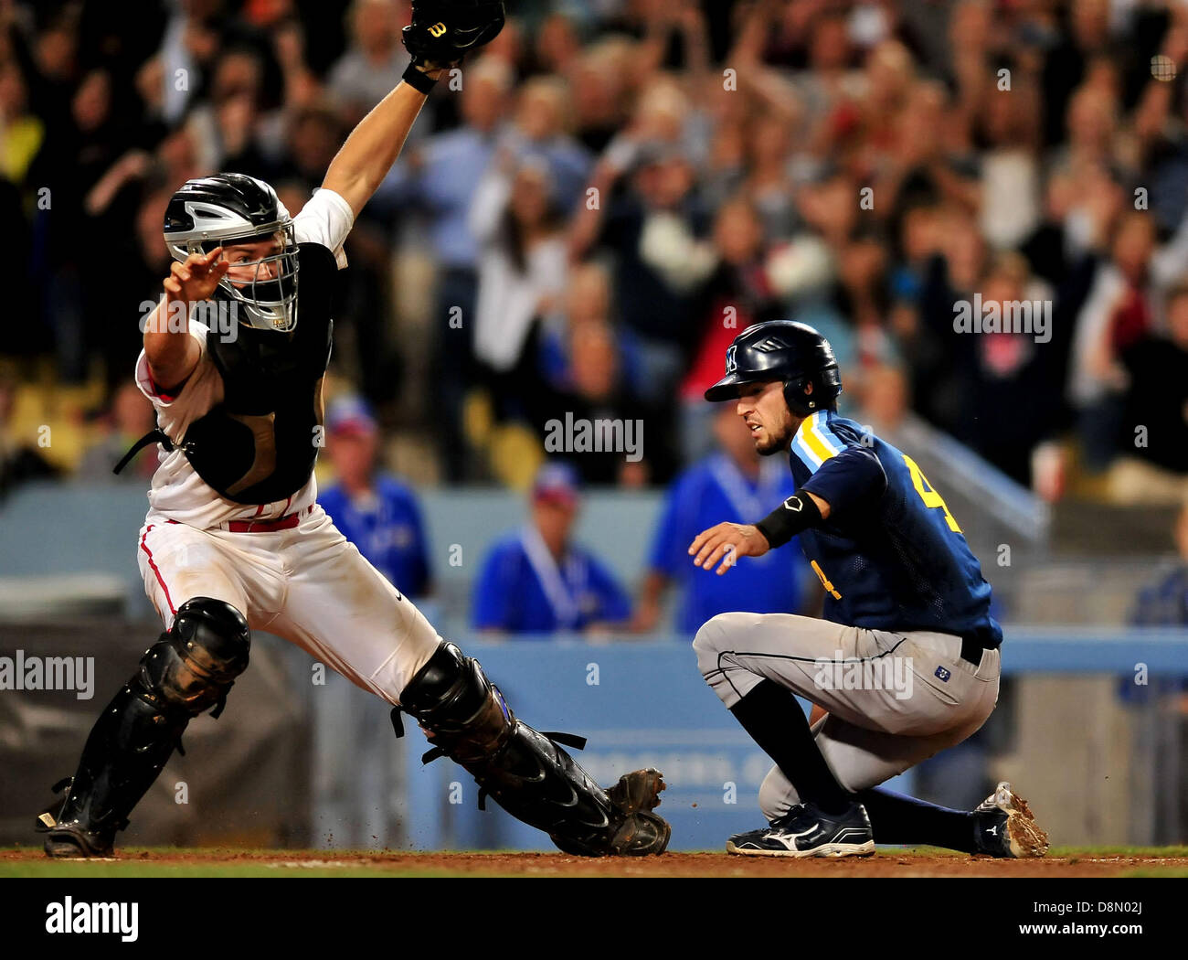 May 31, 2013 Los Angeles, CA.Catcher Arden Pabst #7 of Harvard-Westlake ...