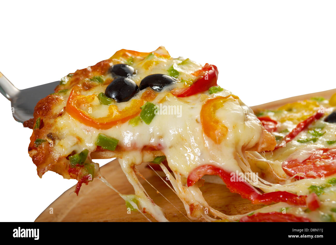 taking slice of pizza,melted cheese dripping Stock Photo - Alamy
