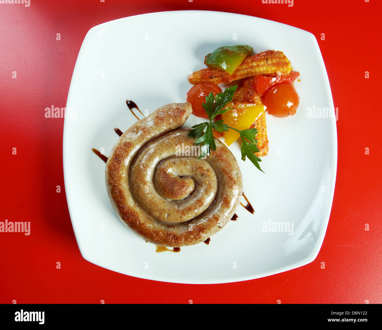 Sausage making roasted Stock Photo - Alamy
