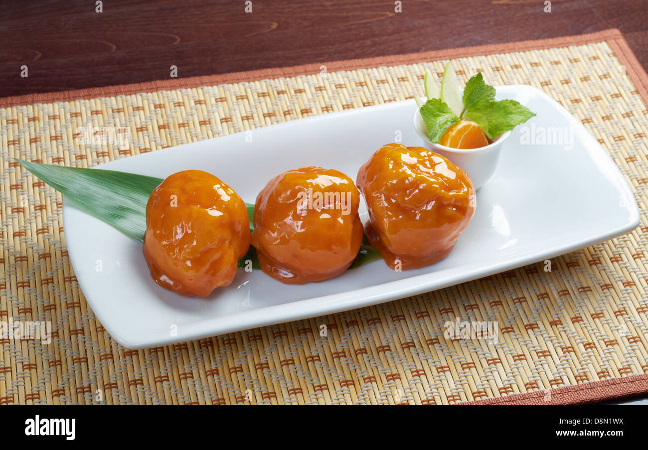 Traditional Japanese dessert fruit Stock Photo - Alamy