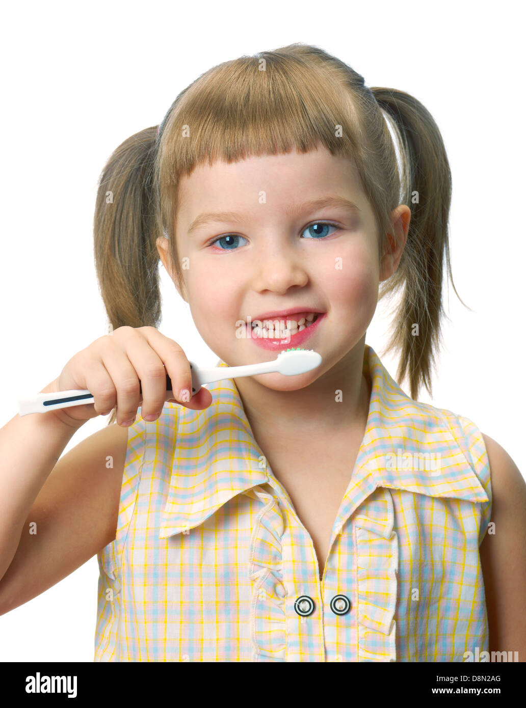 Girl with toothbrush Stock Photo - Alamy