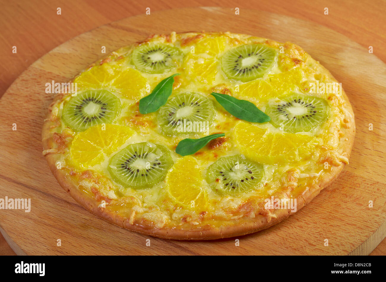 sweet pizza with fruit Stock Photo - Alamy