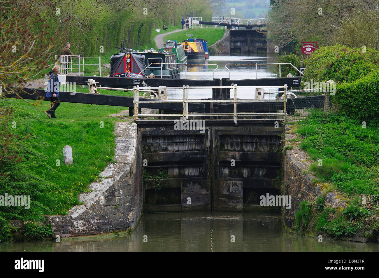 A view of Semington Lock on the Kennet and Avon canal Stock Photo - Alamy