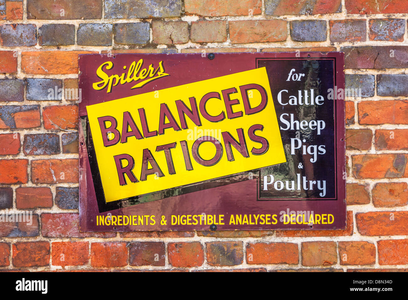 Vintage enamel advertising sign - Spillers Balanced Rations for cattle ...