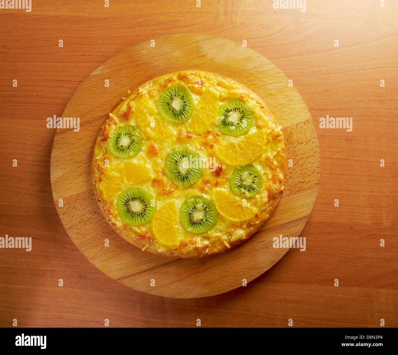 sweet pizza with fruit Stock Photo - Alamy