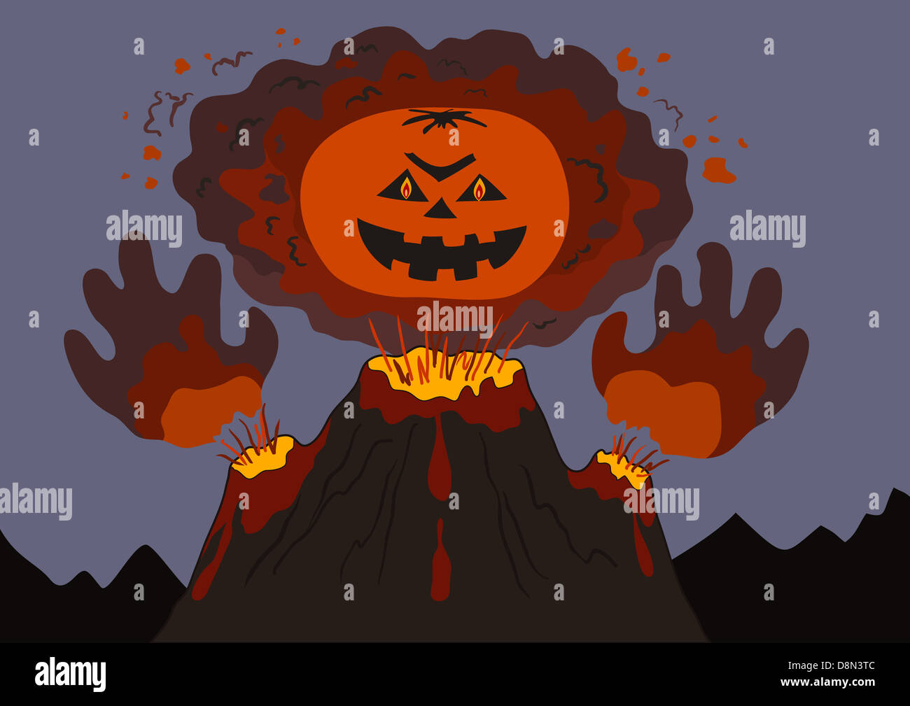 Evil erupting volcano Stock Photo - Alamy