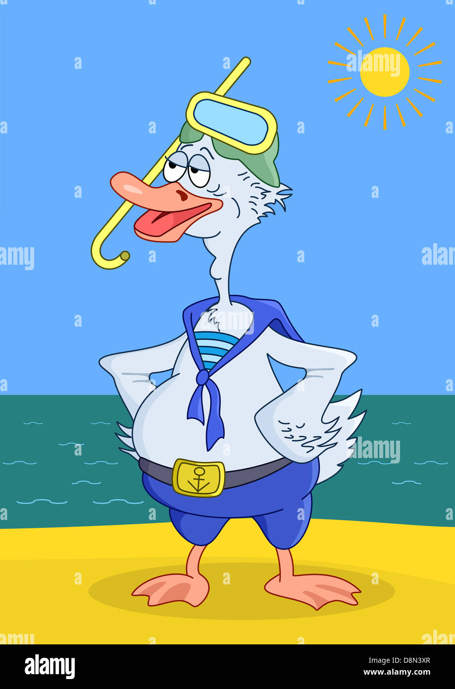 Goose diver on a seacoast Stock Photo - Alamy