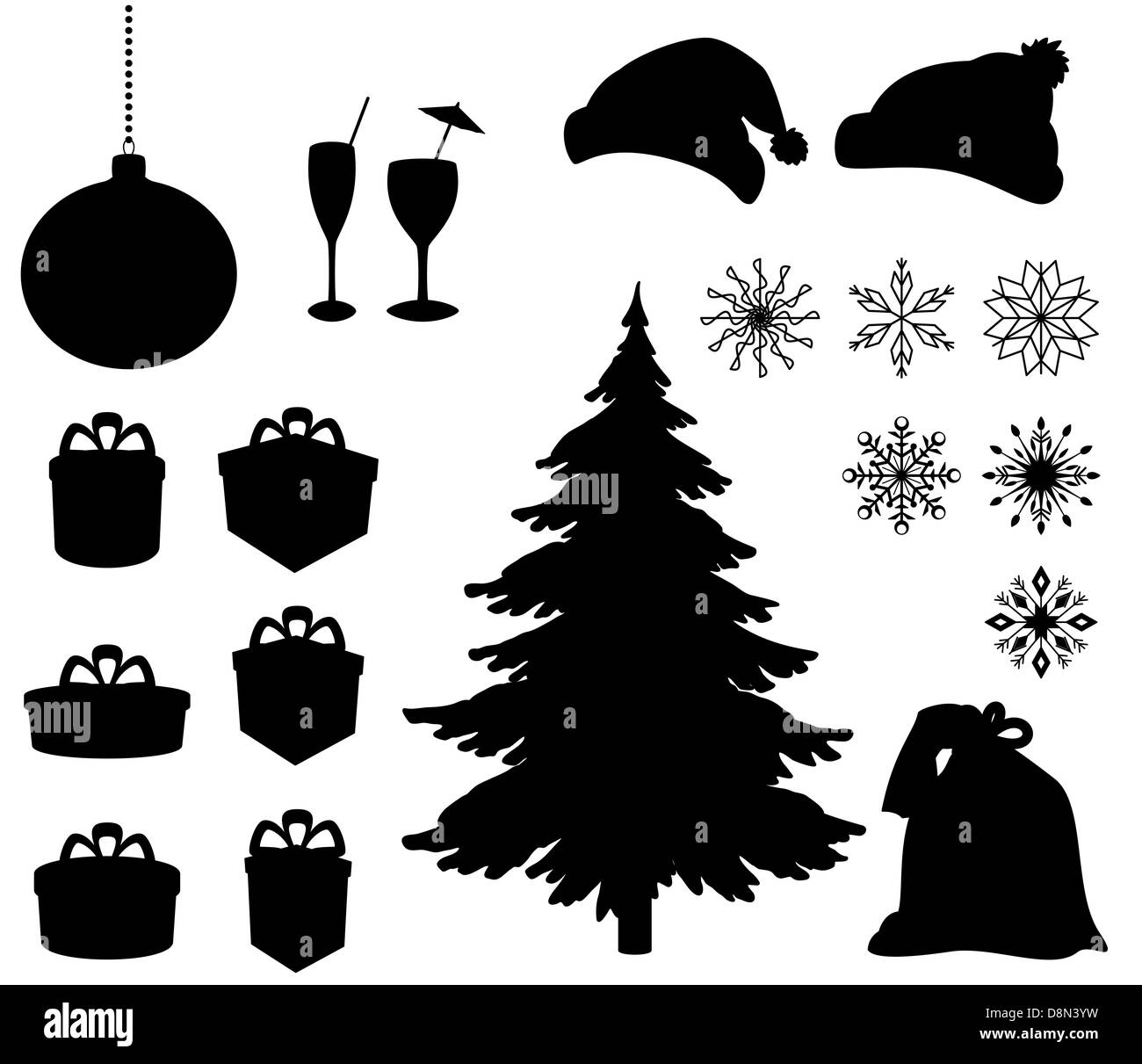 Christmas new year glass snow Black and White Stock Photos & Images - Alamy