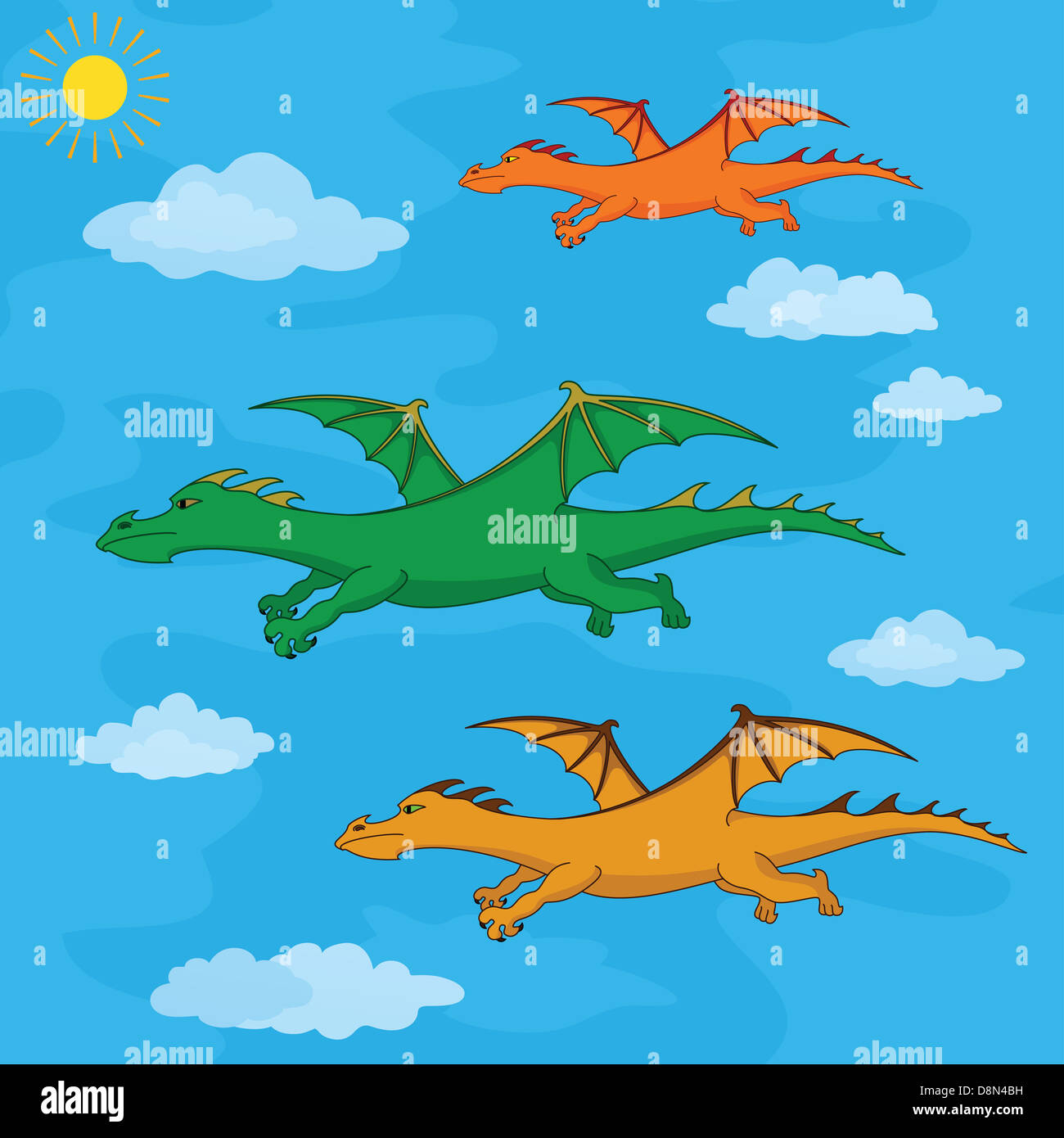 Dragons flies in the blue sky Stock Photo - Alamy