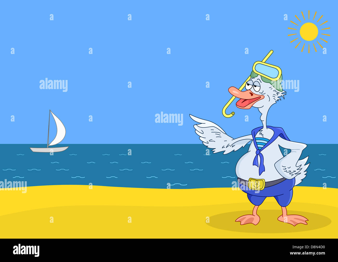 Goose diver on a beach Stock Photo - Alamy