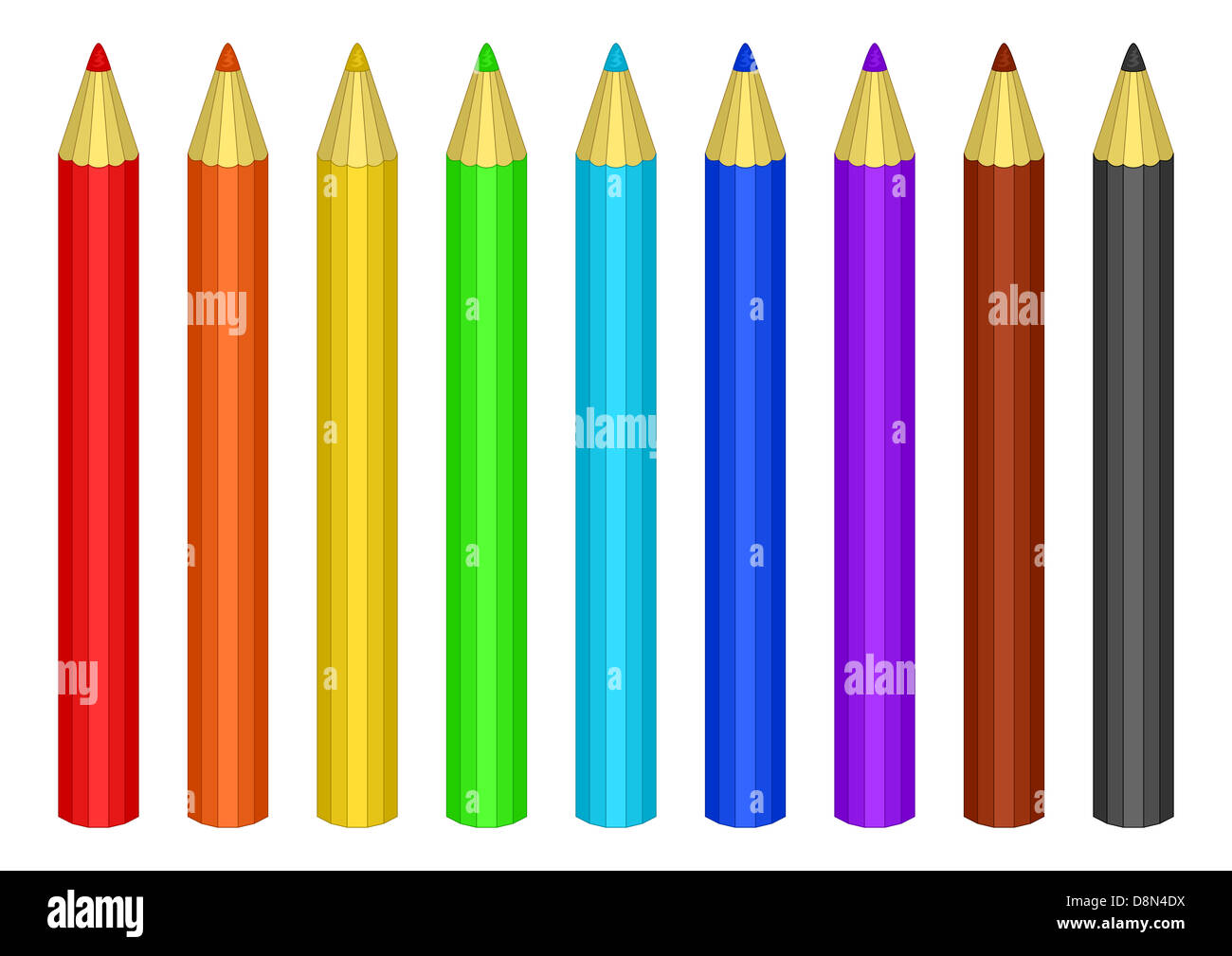Set of colour pencils Stock Photo - Alamy