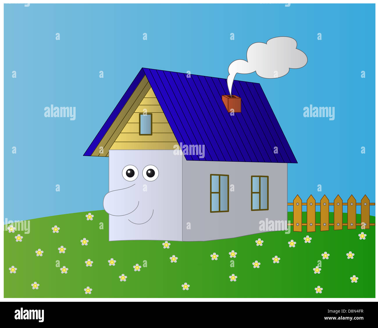 House with a human face Stock Photo - Alamy