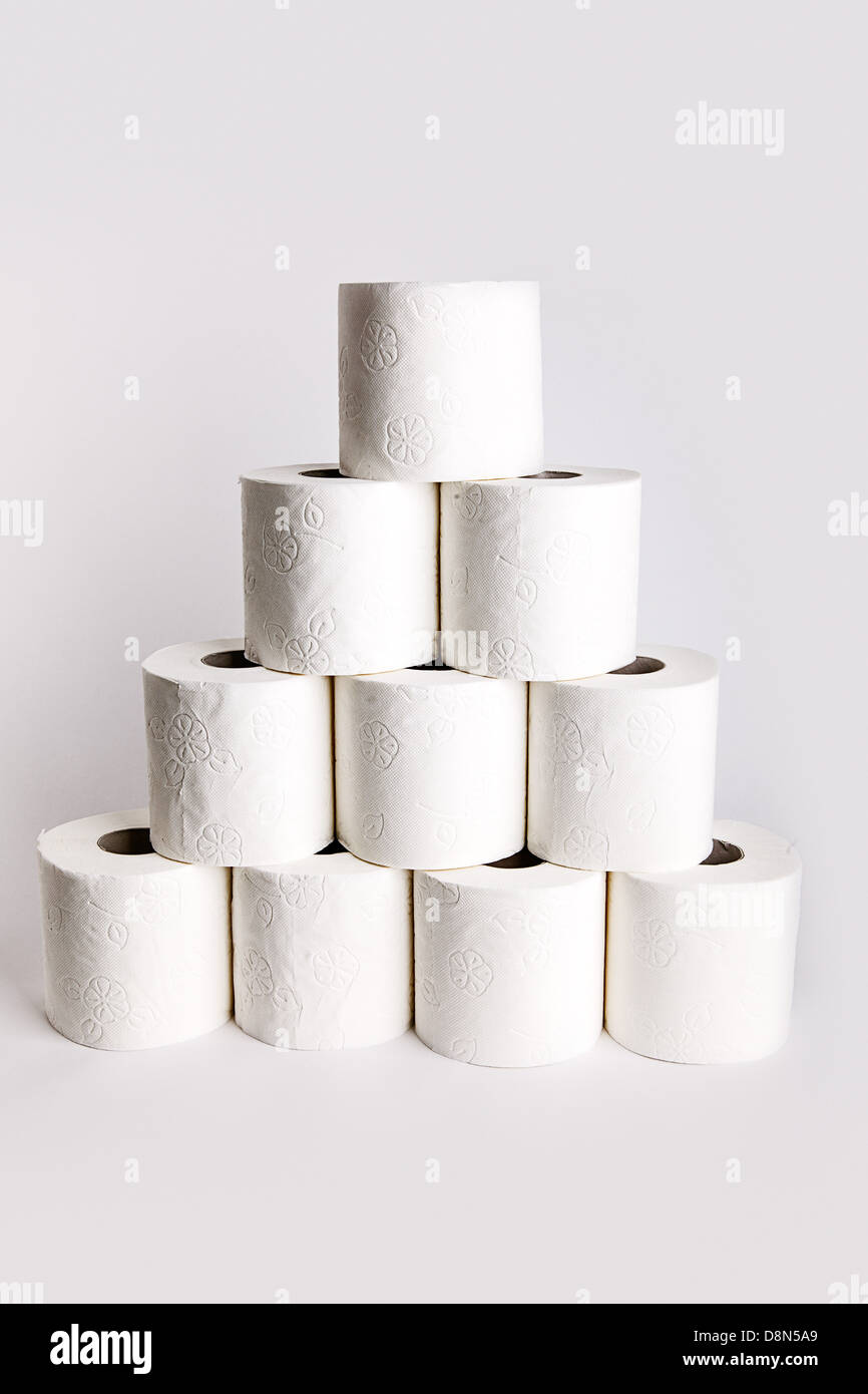 Pyramid of Toilet Paper Stock Photo - Alamy