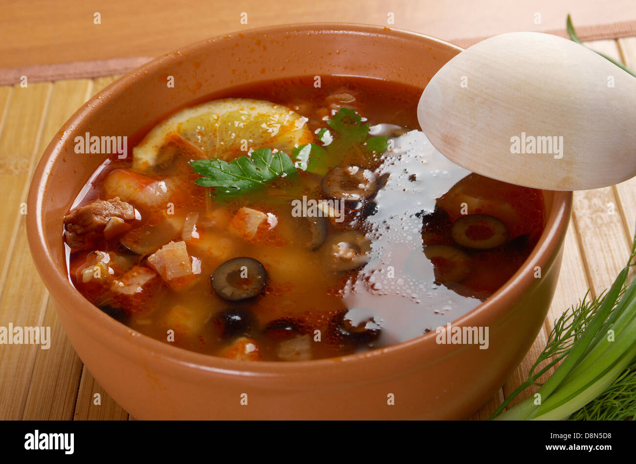 Solyanka on the plate Stock Photo - Alamy