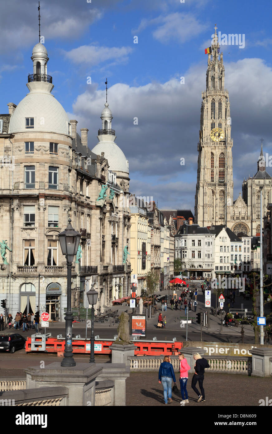 Belgium, Antwerp, Cathedral, Suikerrui Stock Photo - Alamy