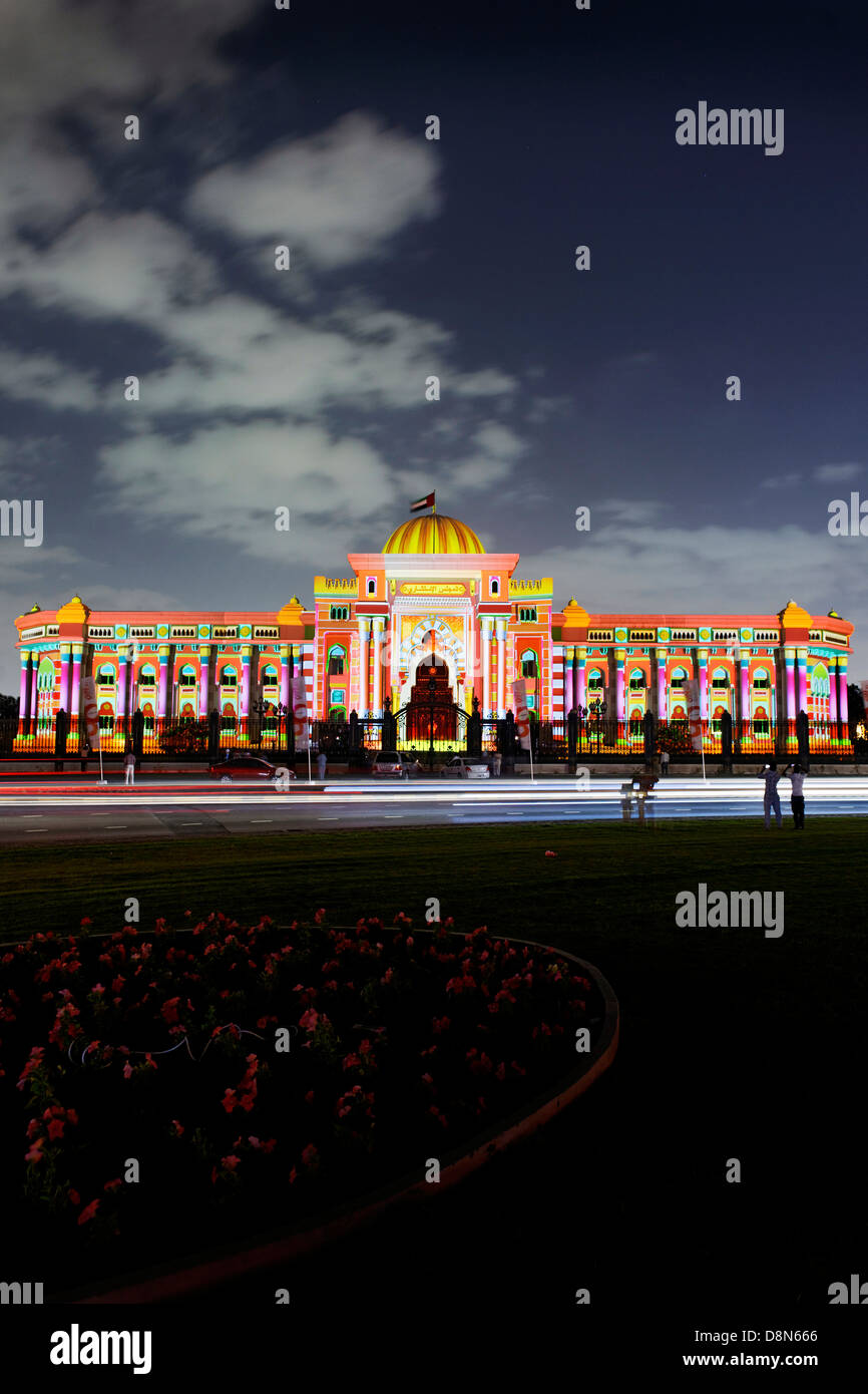 Colorful illumination Consultative Council Sharjah Light Festival ...