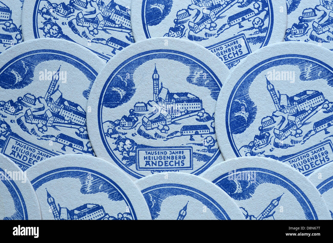 Coasters of the Andechs brewery. Andechs, Germany Stock Photo - Alamy