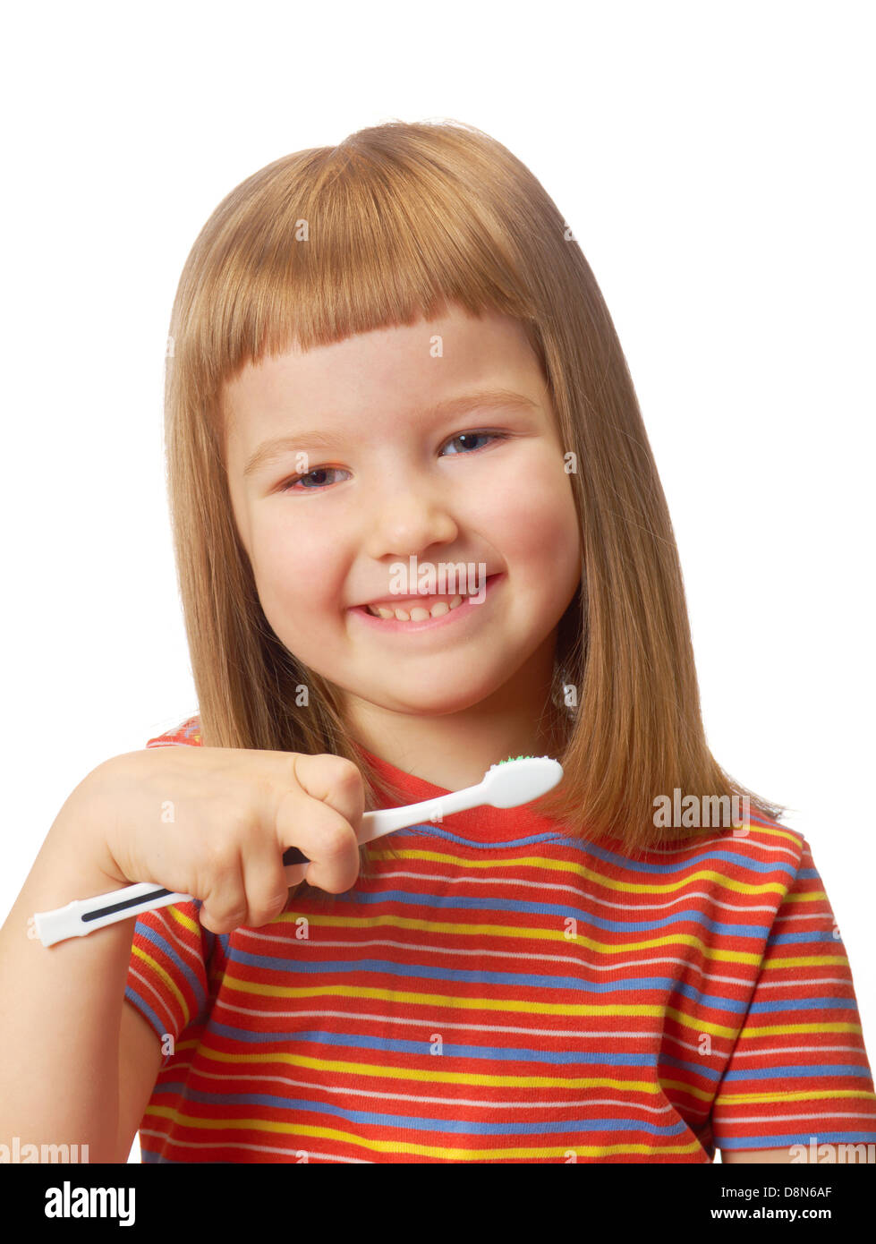 Girl with toothbrush Stock Photo - Alamy