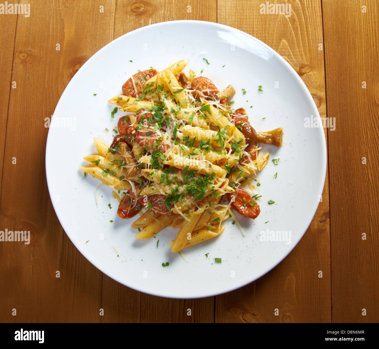 Italian Penne rigate pasta with Stock Photo - Alamy