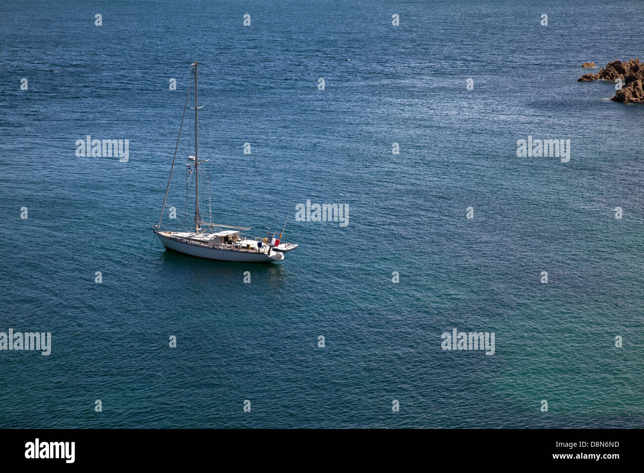 Ship in Bay Stock Photo - Alamy