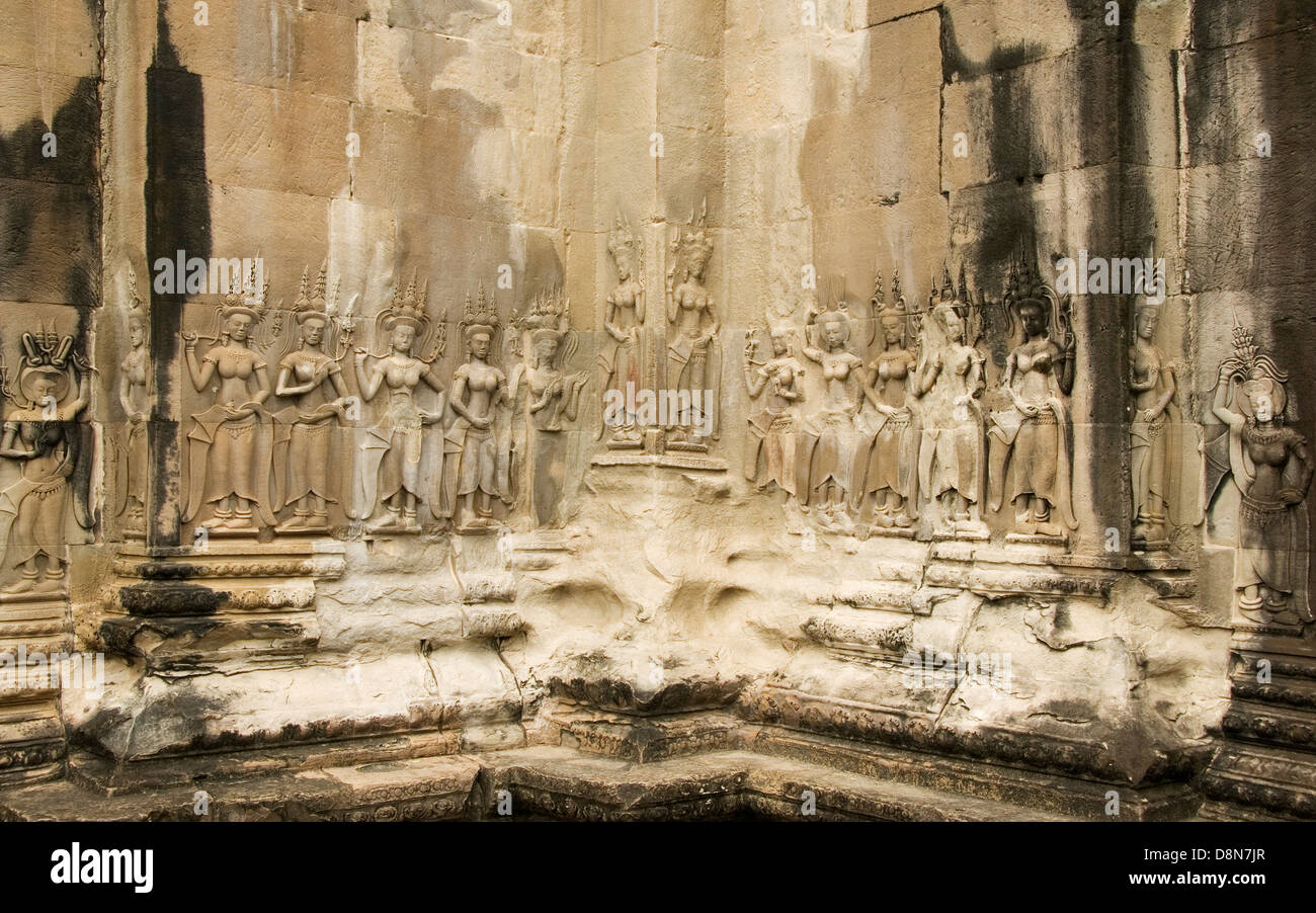 Temple Carvings, Angkor Wat, Cambodia Stock Photo - Alamy