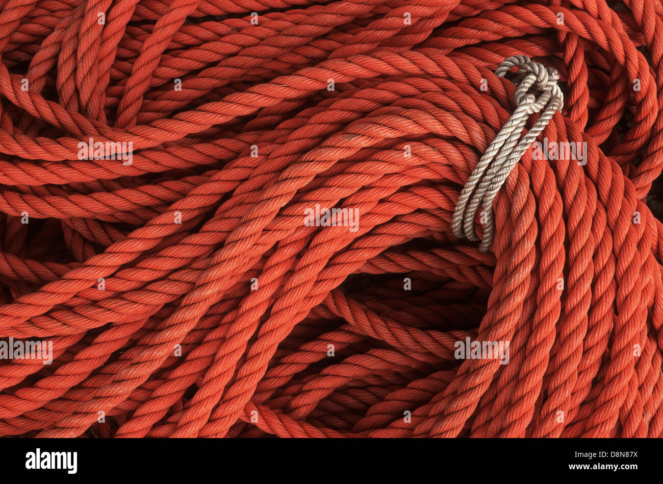 Bundle of red rope Stock Photo - Alamy