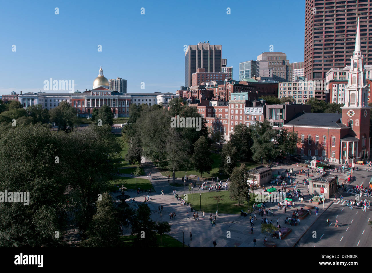 Aerial photo of the Boston Common in Boston Massachusetts Stock Photo ...
