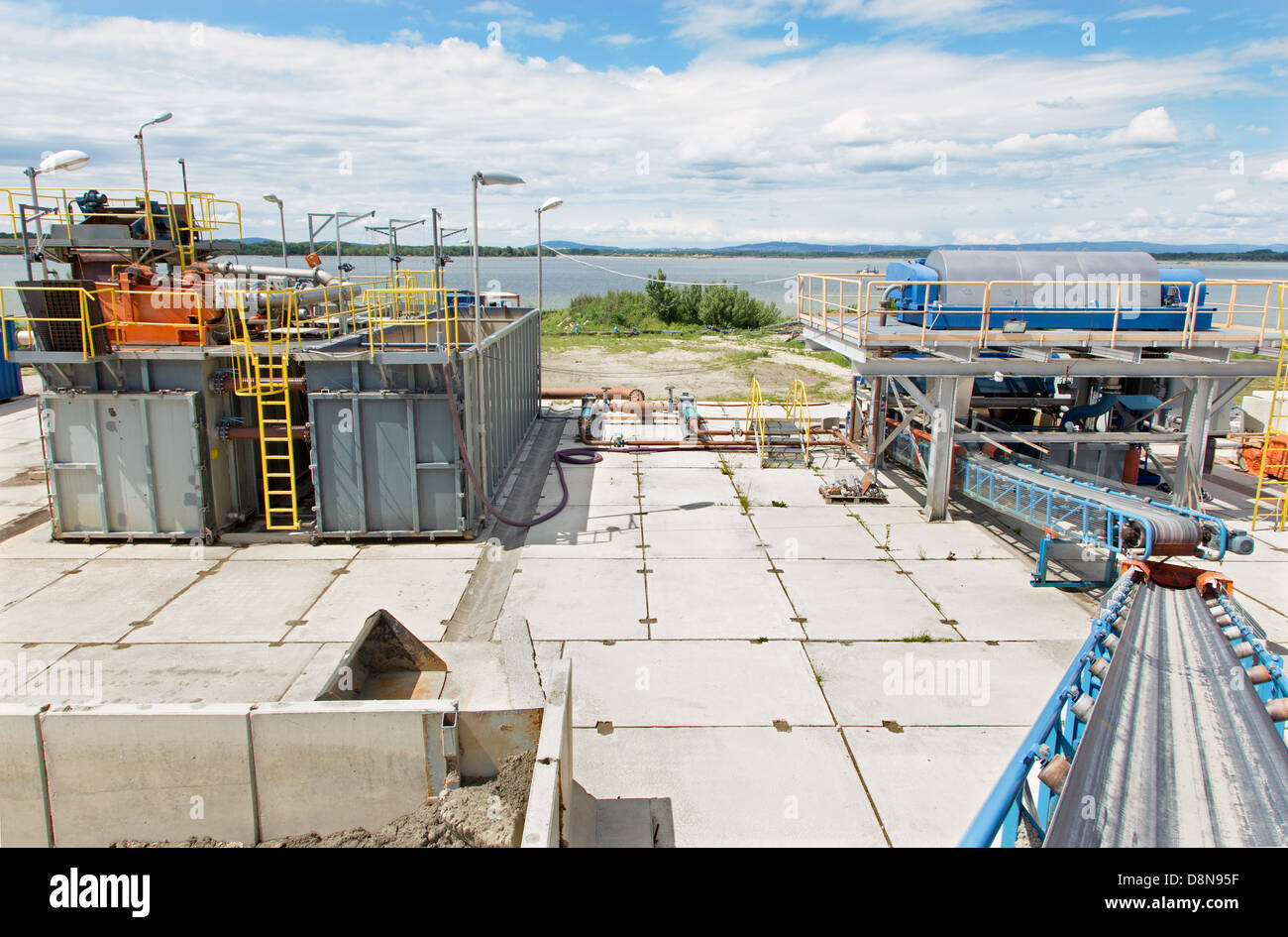 sludge dewatering and cleaning line Stock Photo - Alamy