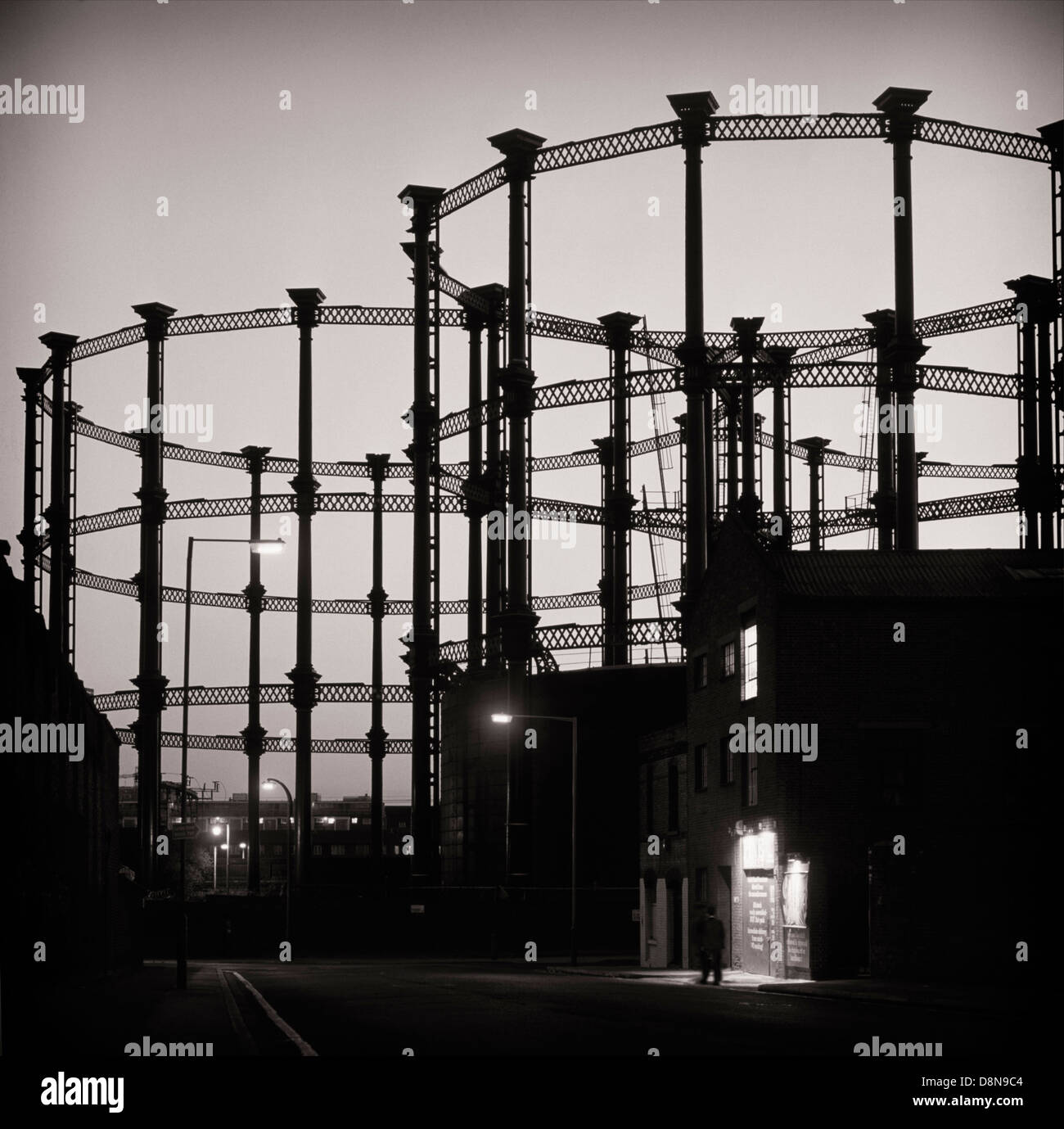 Goods Way and Camley Street gasometers behind King's Cross station ...