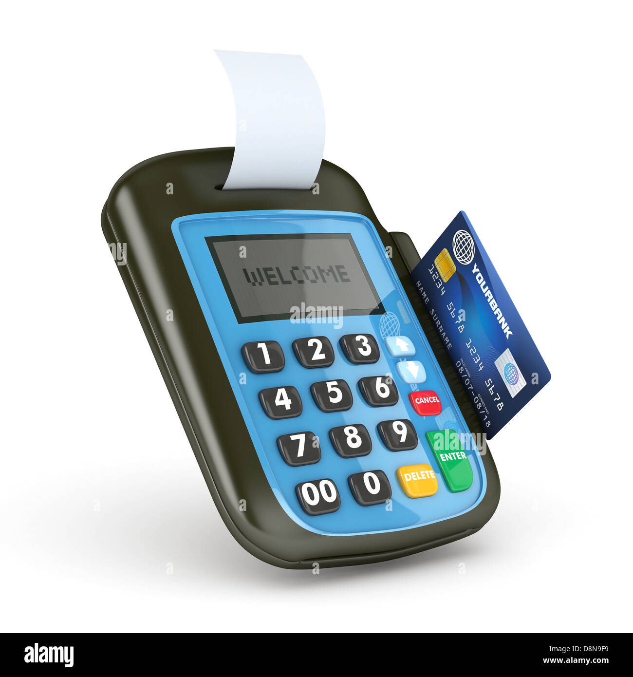 3D POS Terminal isolated Stock Photo - Alamy