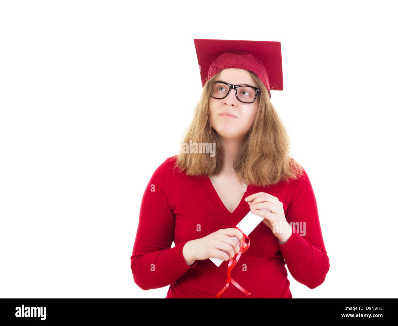 Female graduate dreaming about her future Stock Photo - Alamy