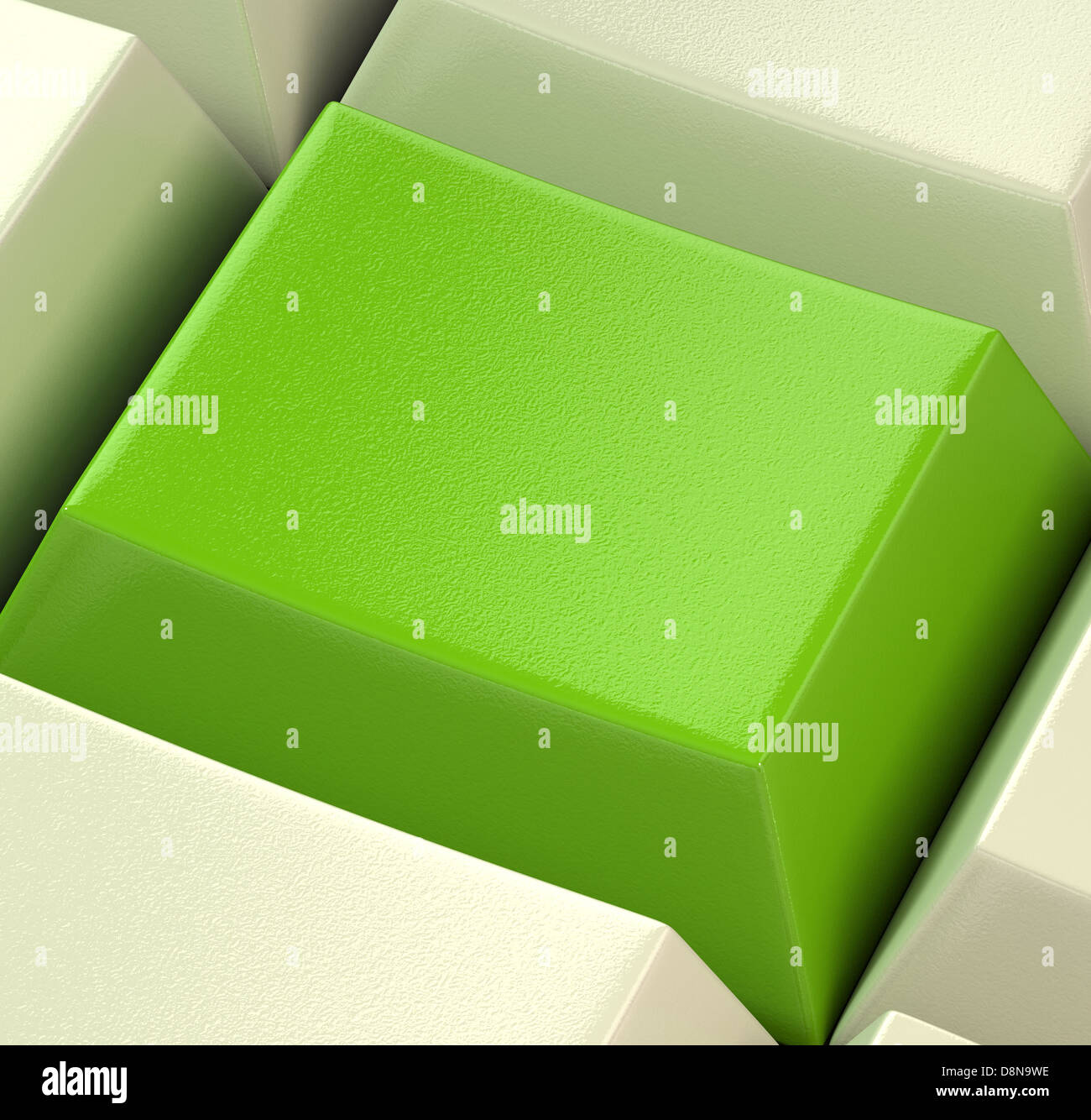 3D Green Computer Key Showing Stock Photo - Alamy