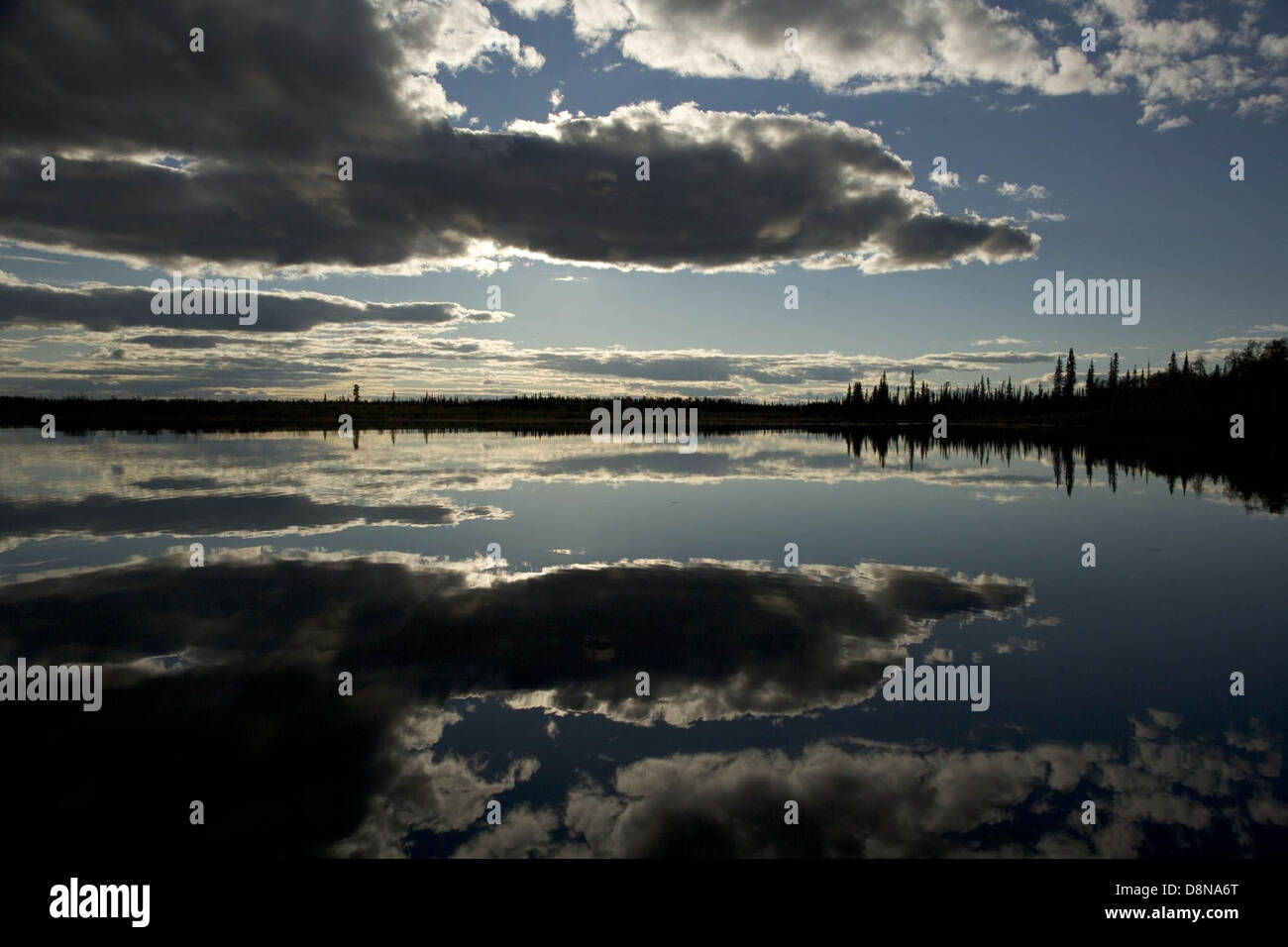 Sunset reflection kanuti lake Stock Photo - Alamy