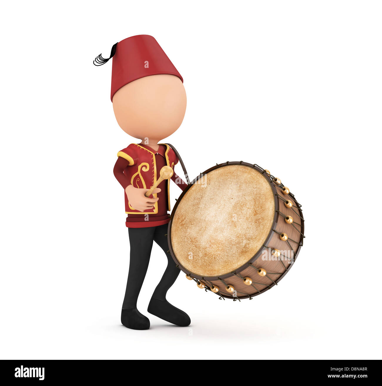 3D Traditional Ramadan Drummer isolated Stock Photo - Alamy