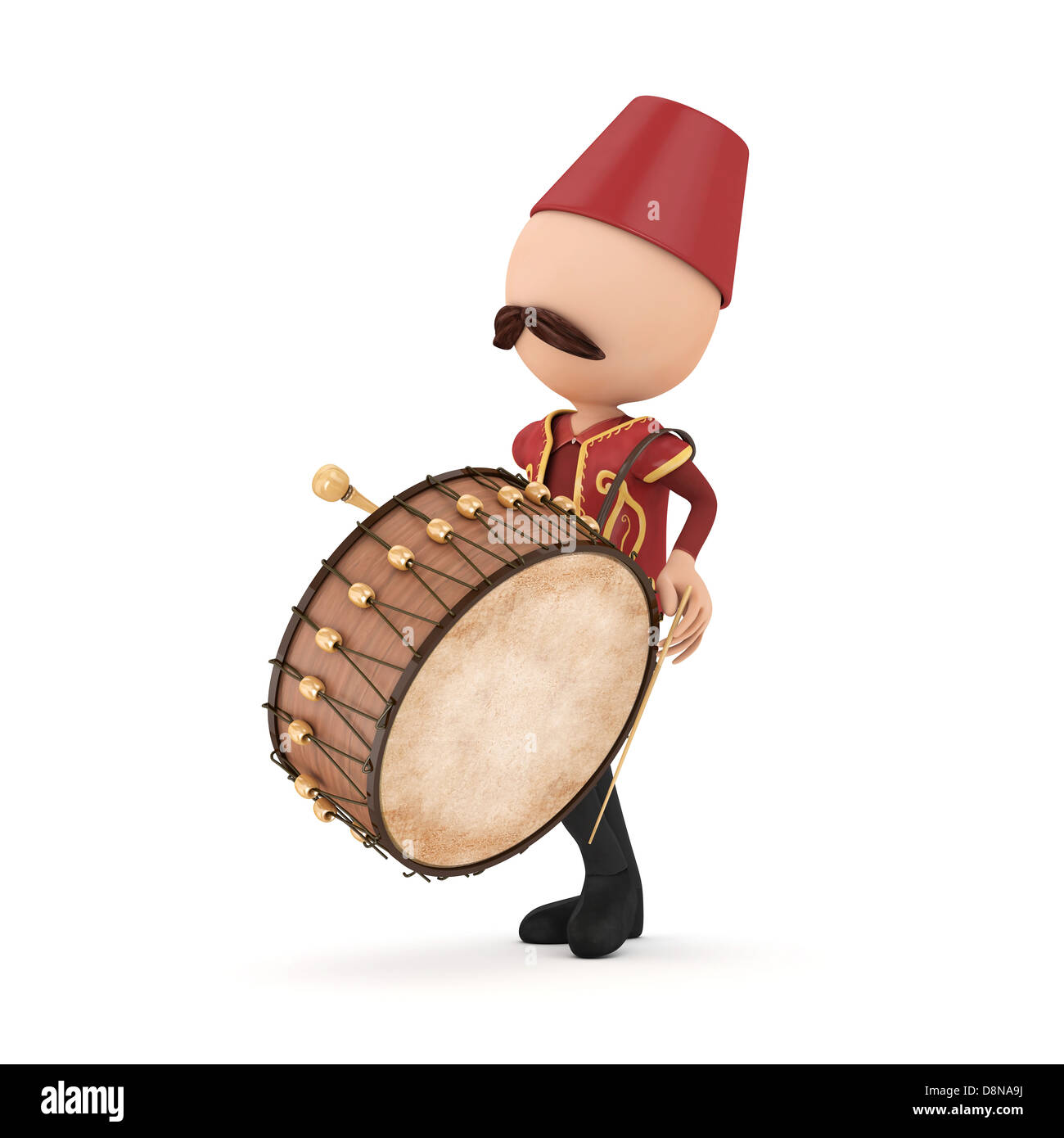 3D Traditional Ramadan Drummer isolated Stock Photo - Alamy