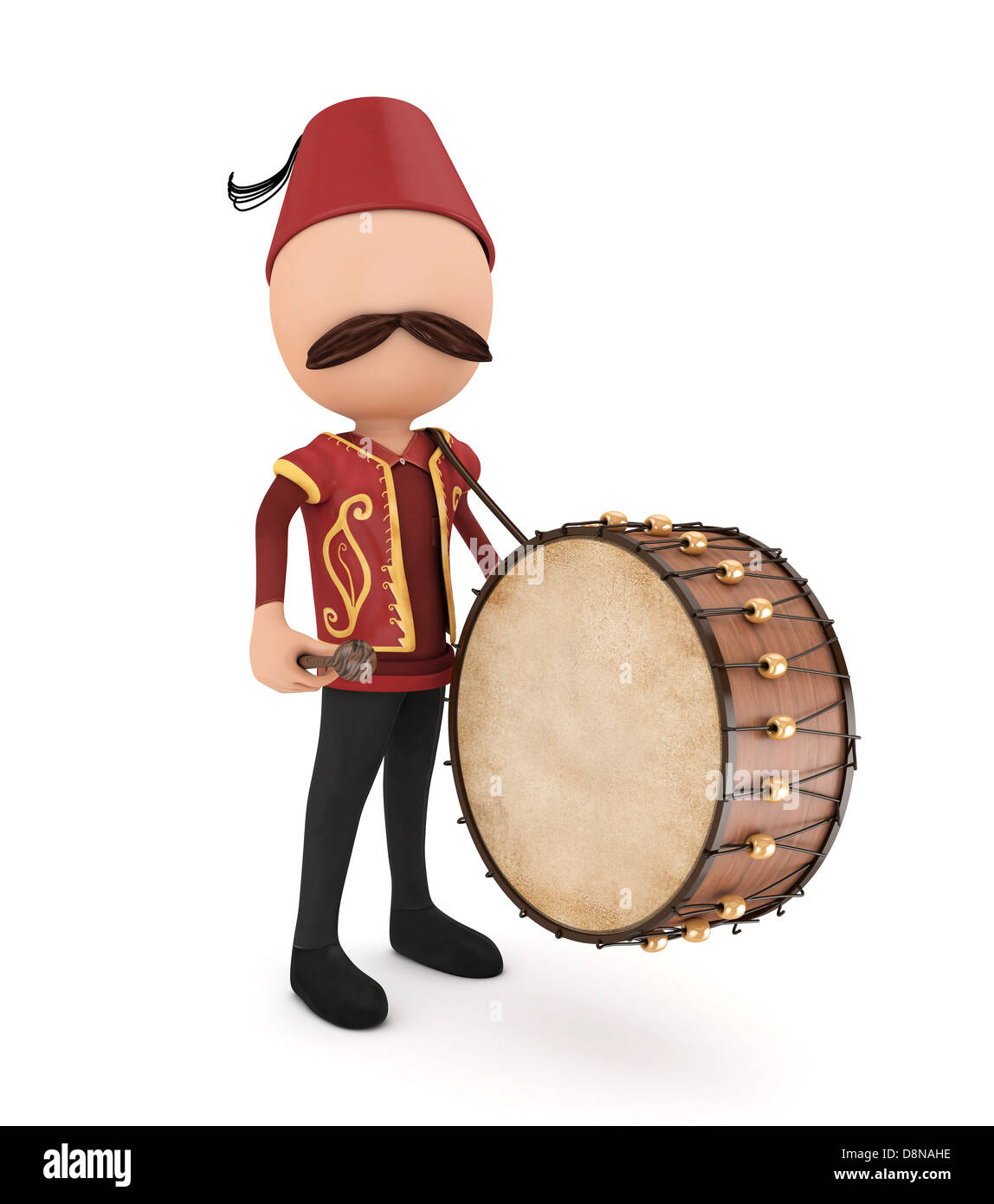 3D Traditional Ramadan Drummer isolated Stock Photo - Alamy