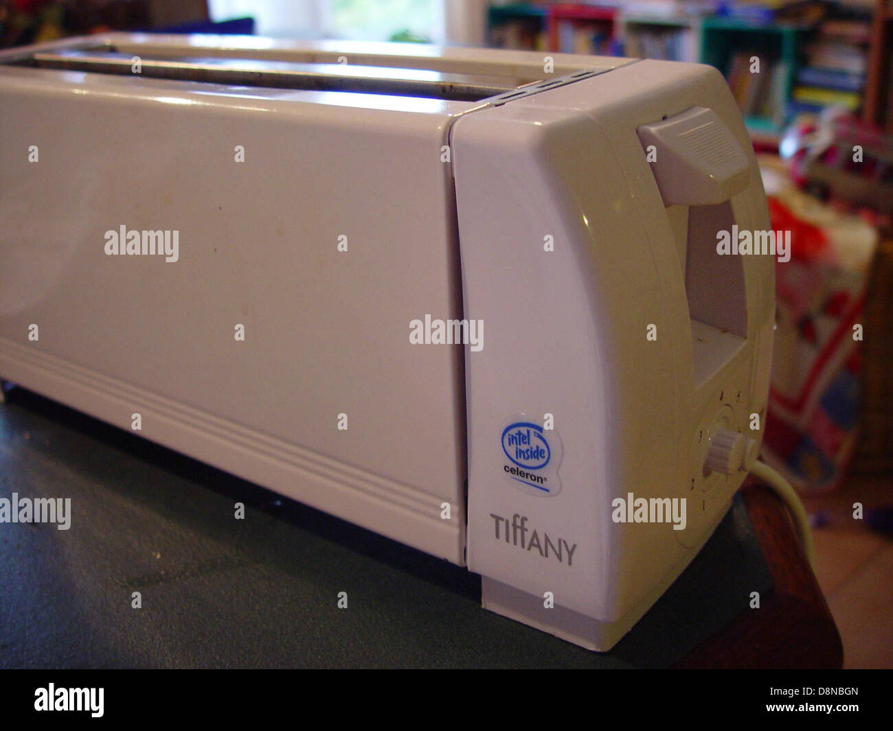 A Tiffany toaster featuring a unique 'Intel Inside' sticker, adding a ...