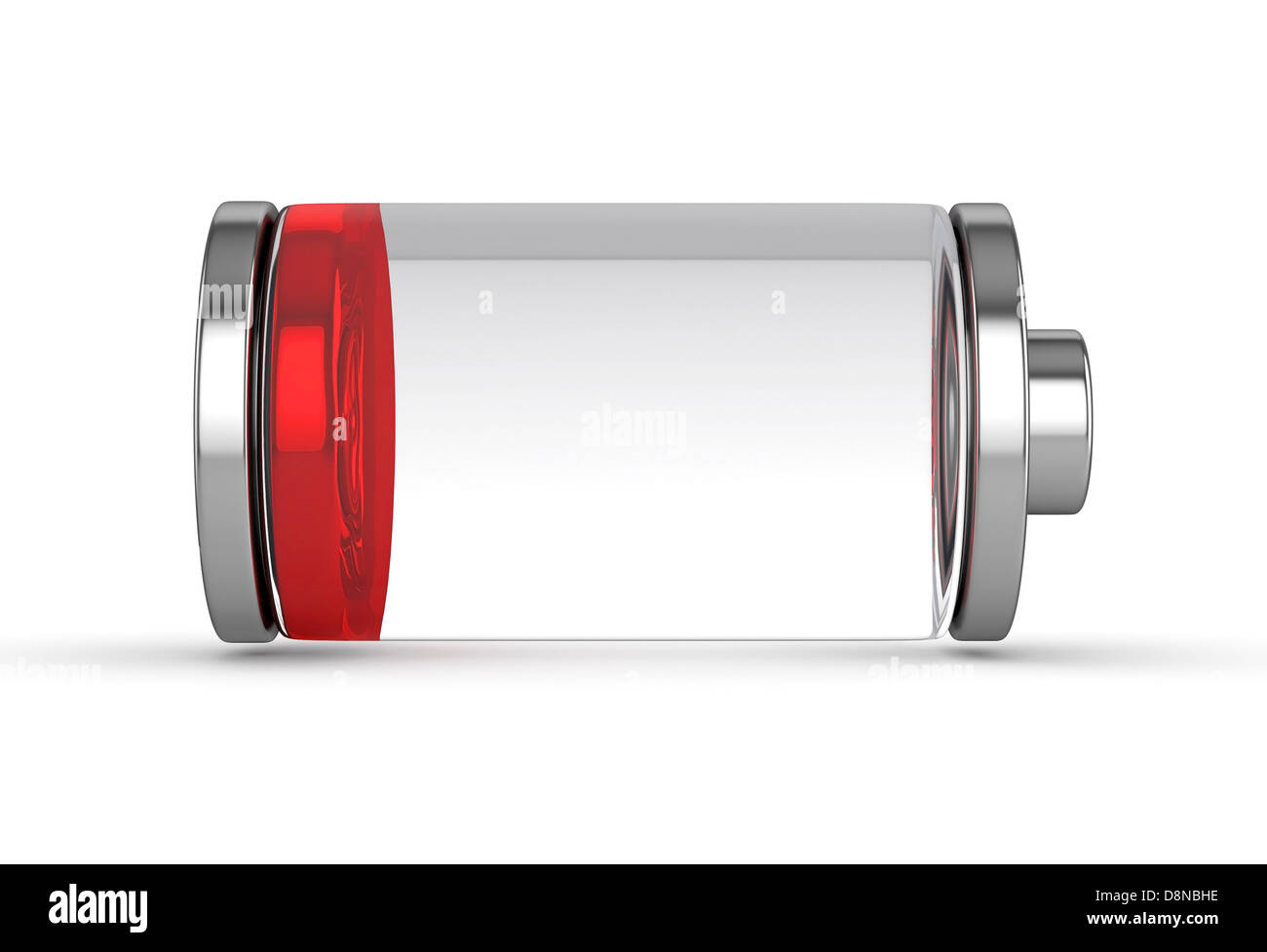 3D Low Battery symbol white isolated Stock Photo - Alamy