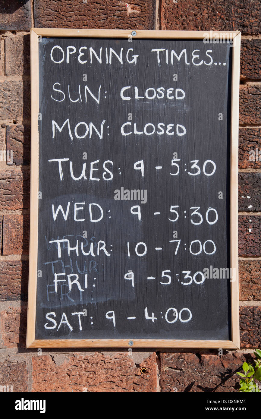 Business opening times Stock Photo - Alamy