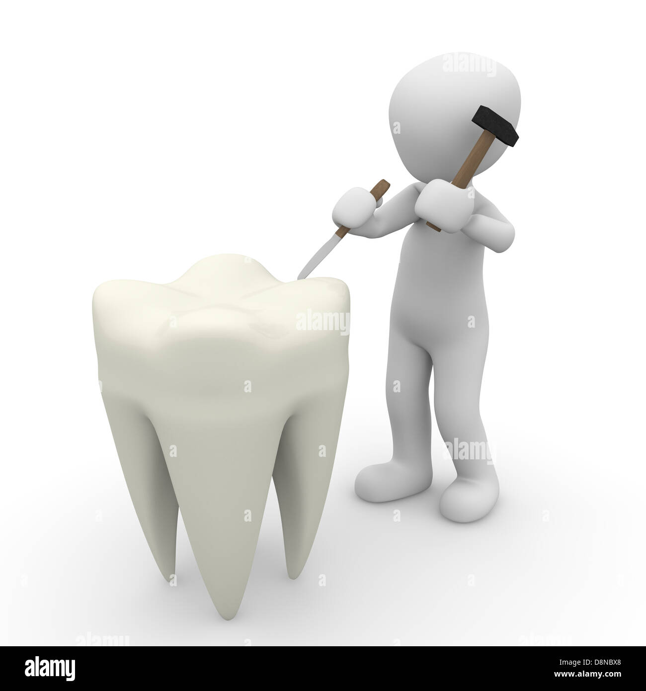A dentist repaired the very large teeth with a hammer Stock Photo - Alamy