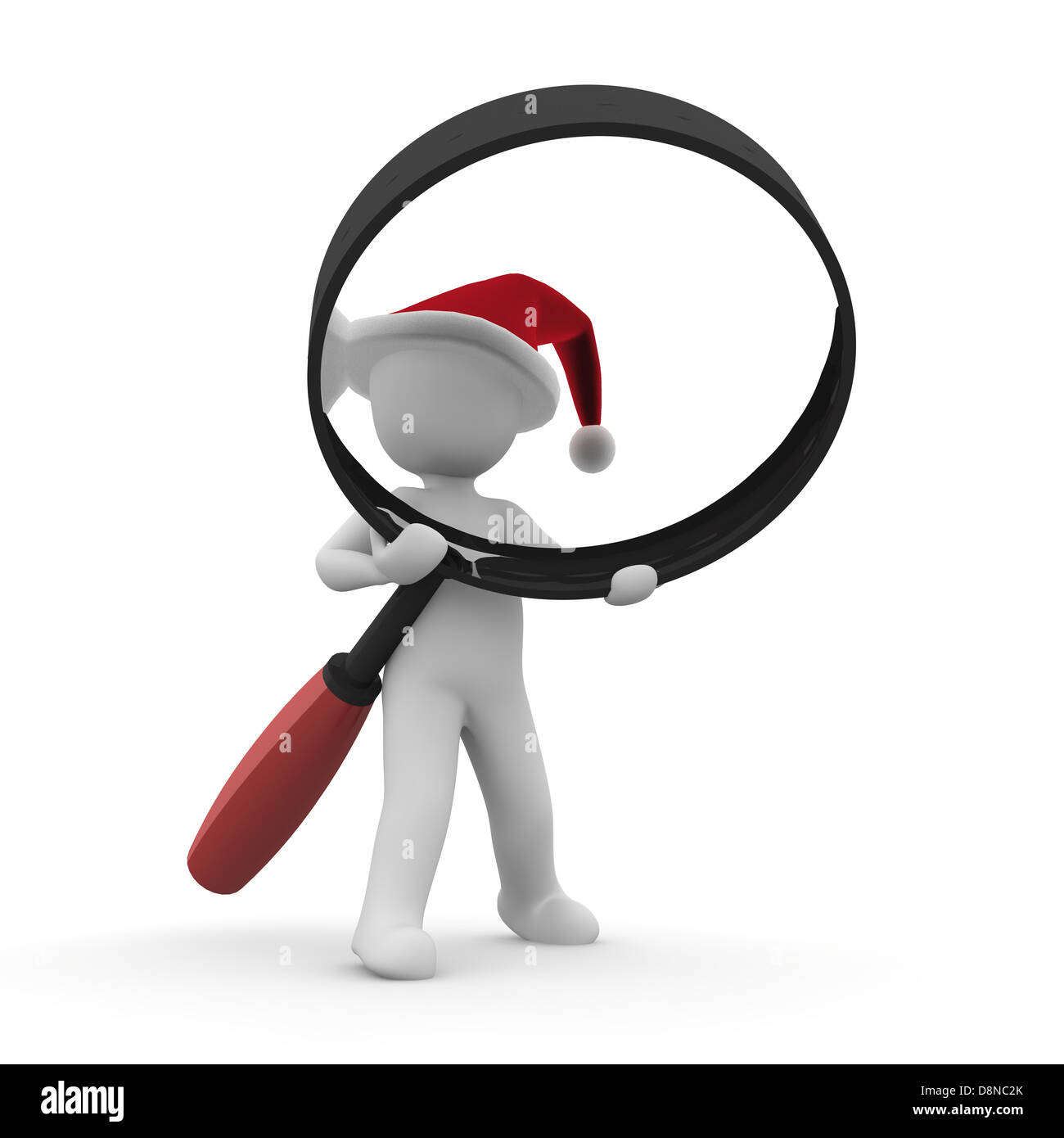 A character looking through a large magnifying glass the christmas ...