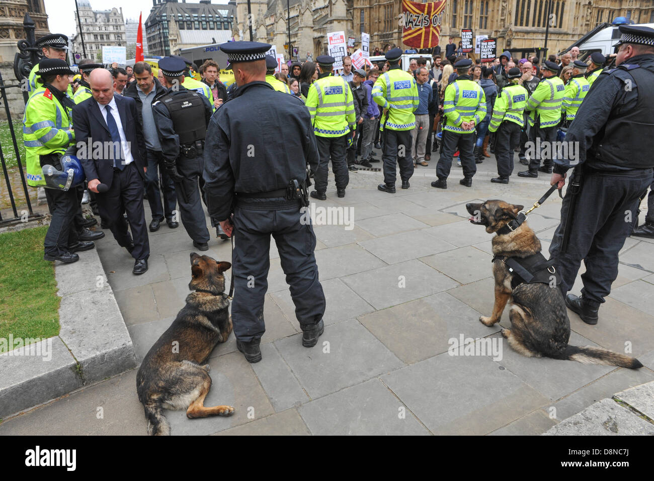 Line police officers hold hi-res stock photography and images - Alamy