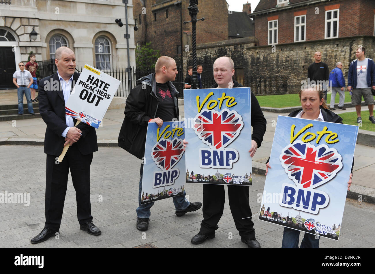 Parliament, London, UK. 1st June 2013. A small number of BNP members at ...