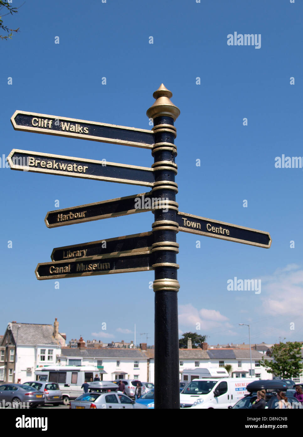 Signpost Bude, Cornwall, UK 2013 Stock Photo - Alamy