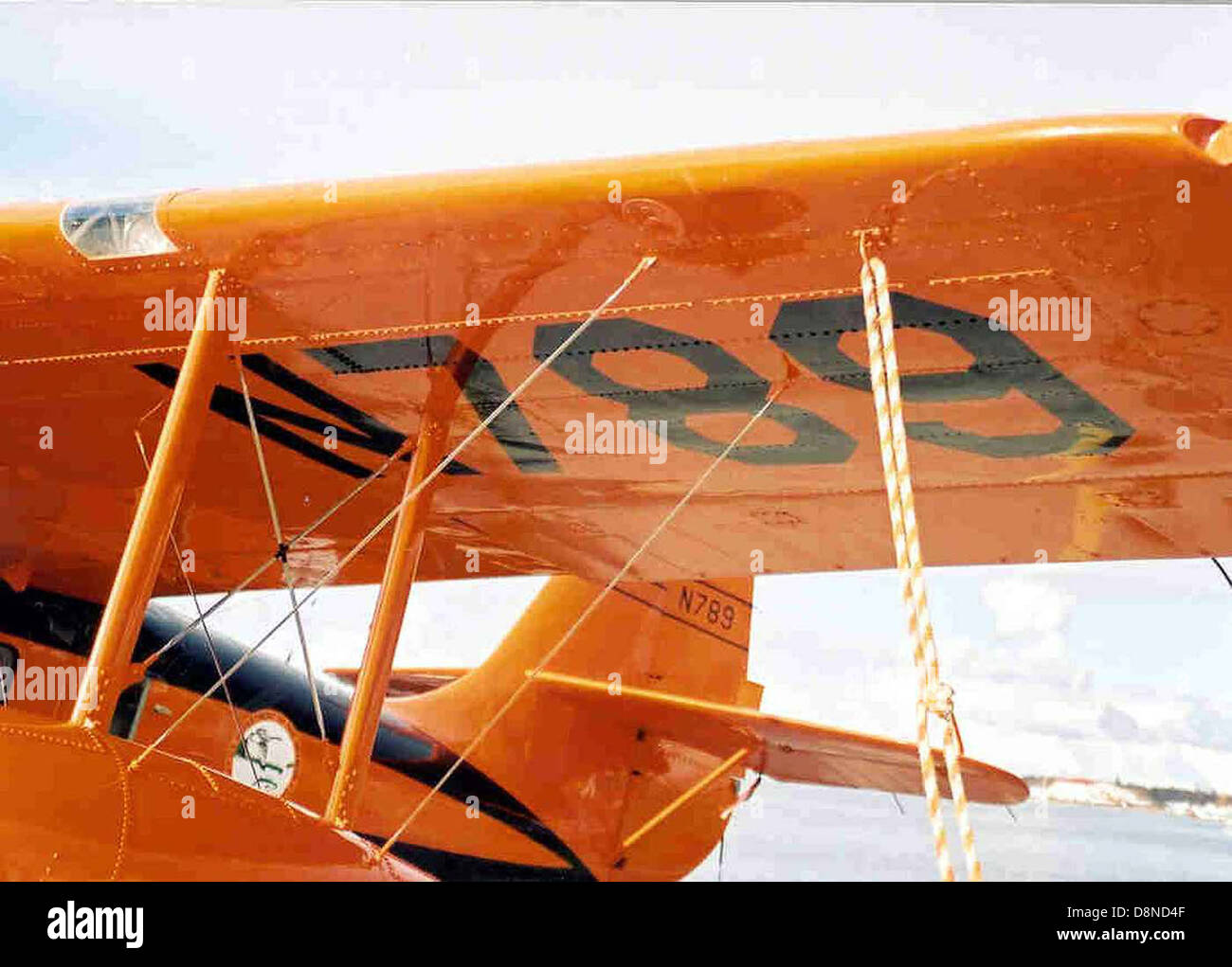 Close-up shot of the underwing of an aircraft, showing the intricate ...